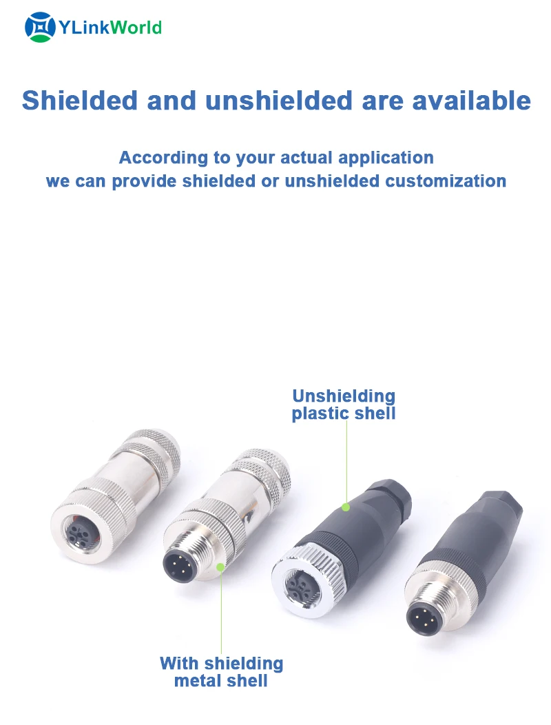 M5 M8 M12 M16 M23 Connector Waterproof Cable Male Female 2 3 4 5 6 7 8 ...