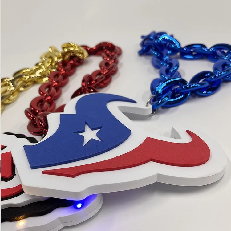 Custom 3d Foam Nfl Fan Necklace Foam Logo Uv Printed Fan Logo Wall ...