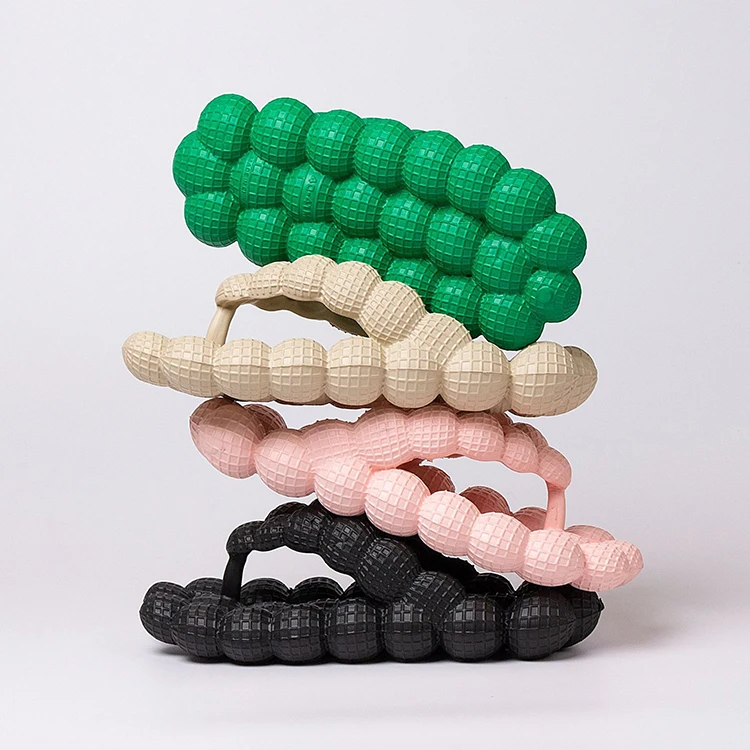 Wholesale Factory Fashion Summer Bubble Flip Flops Flat Massage Peanut ...