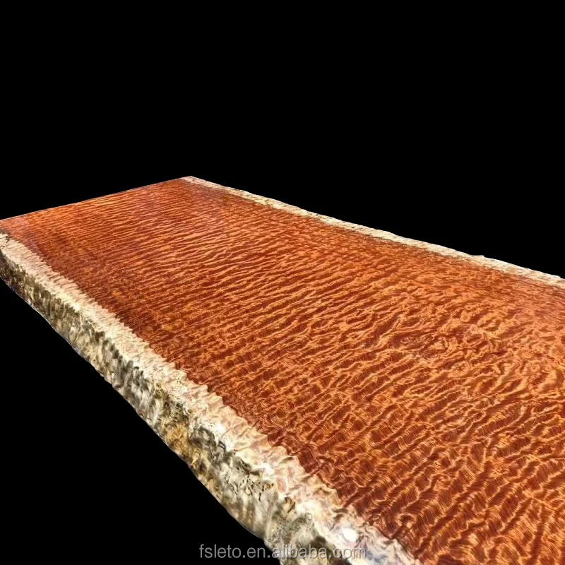 Modern Style Solid Wood Bubinga Slab Table from Gaboon