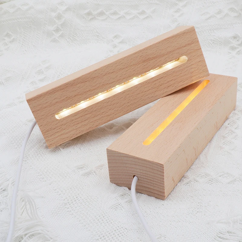 Wood LED Light Base - 3D LED Night Light for DIY Acrylic