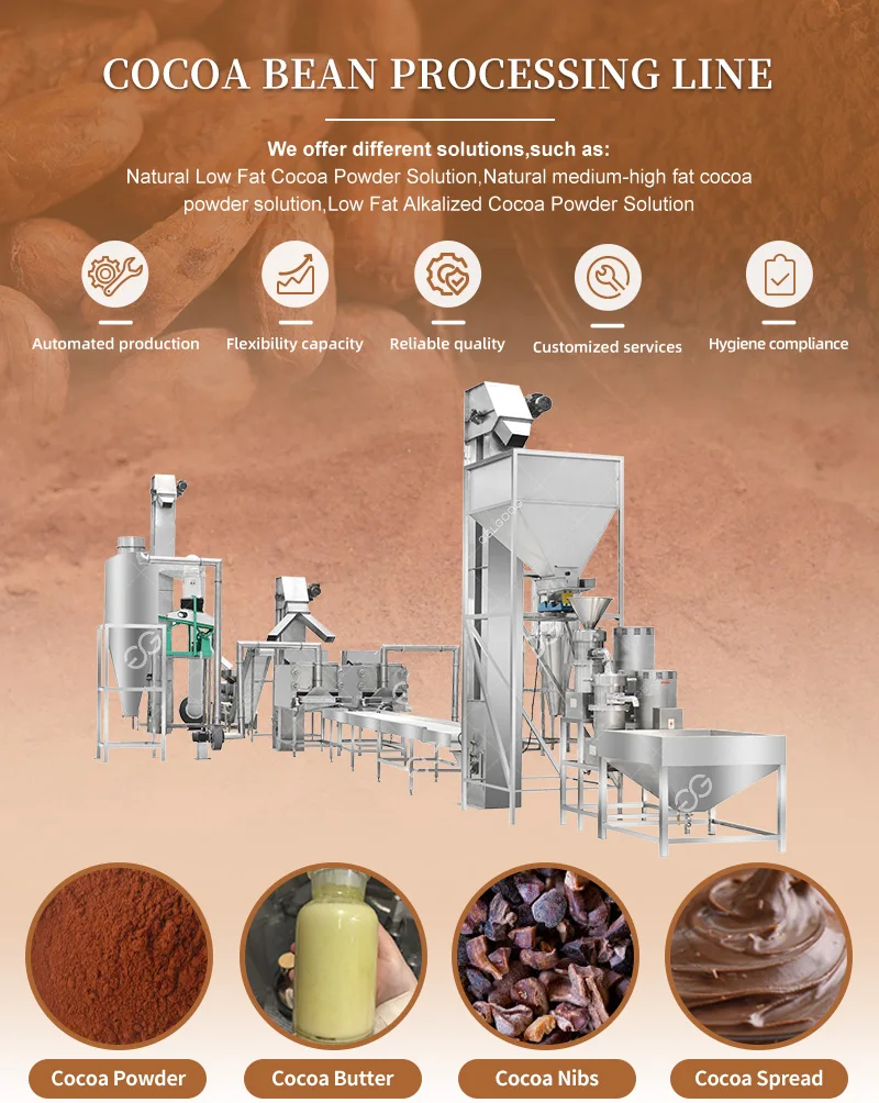 Industrial Complete Cacao Powder Line Cocoa Butter Machine to Extract ...