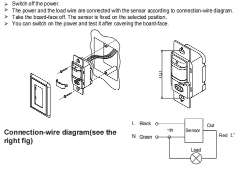 Wall-mounted 180 Degree Infrared Motion Sensor for Light Control