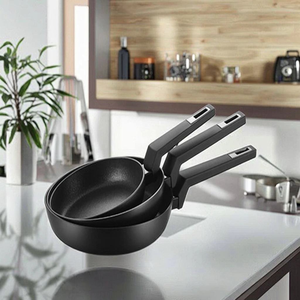 Modern Design Nonstick Pressed Aluminum Fry Pan with Induction Bottom ...