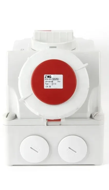 Iec60309 4 Pin 32a 3h Wall Mount Industrial Plug And Socket For Reefer