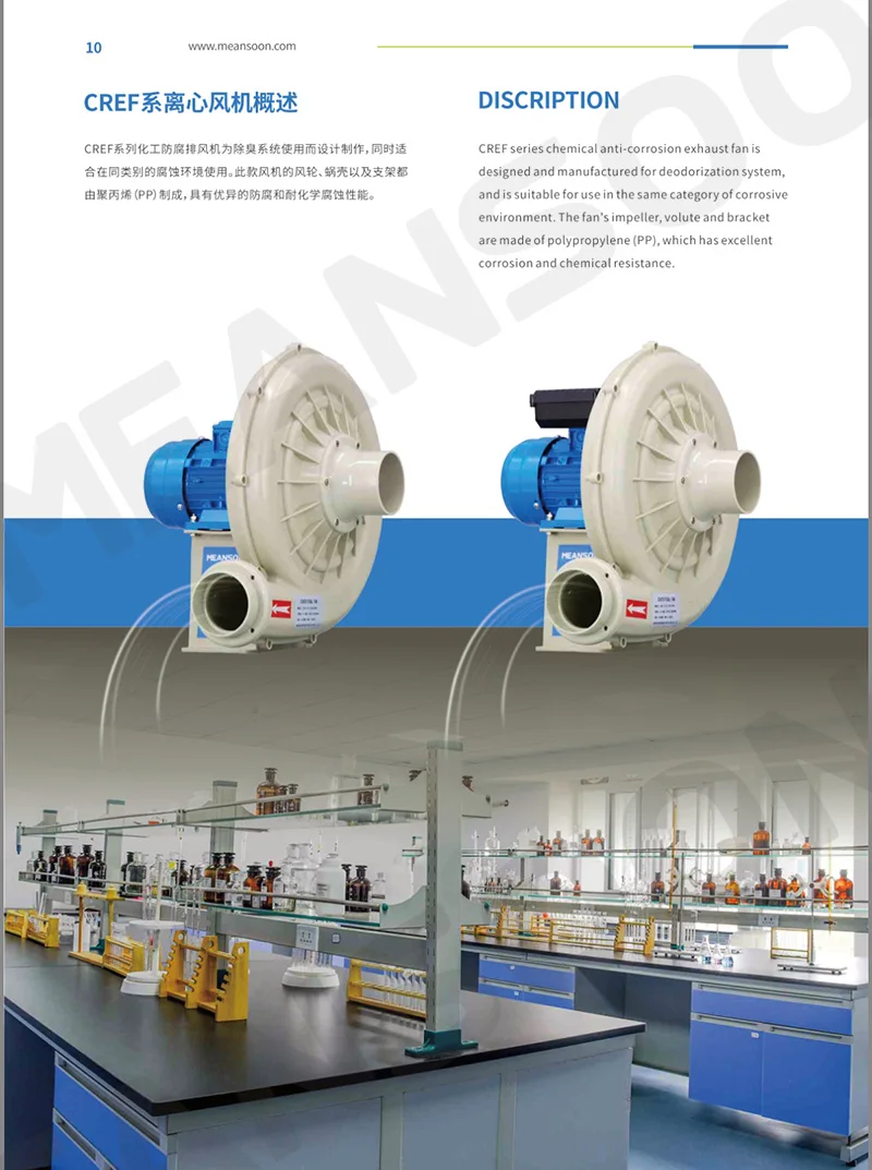 3 Inches High Pressure Polypropylene Lab Anti-Corrosion Blower