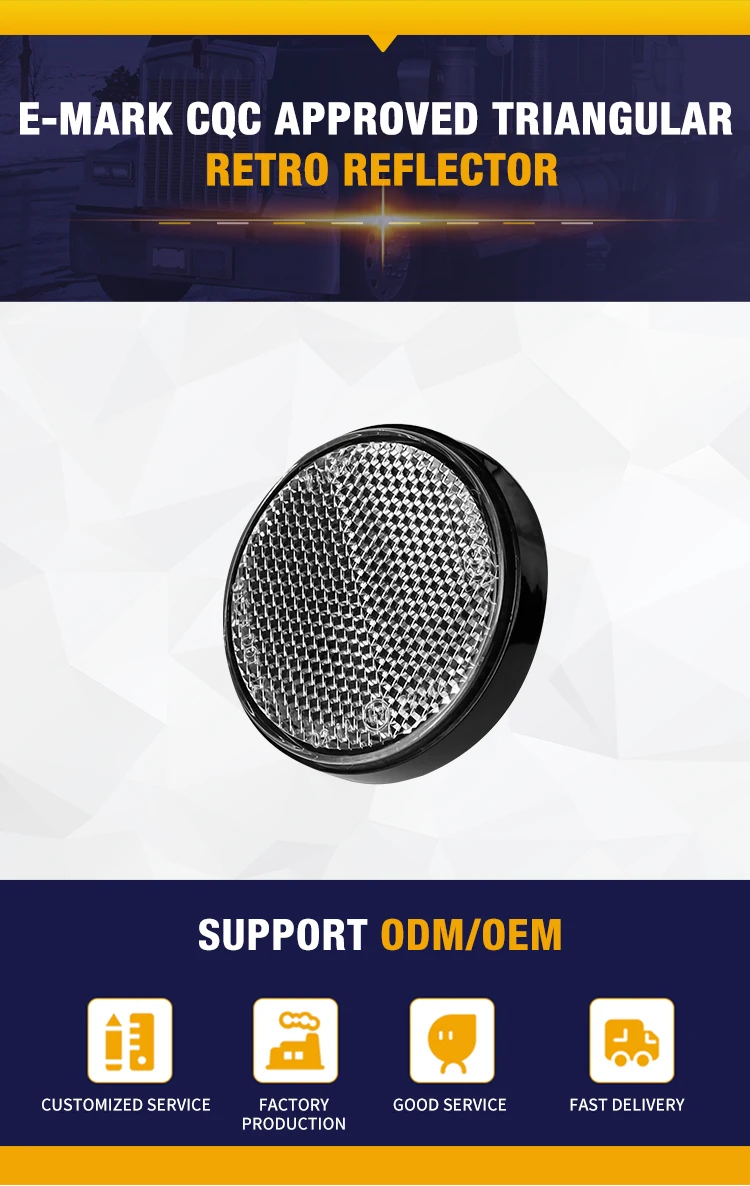 High Quality 2 Inch White Color Pmma Circular Truck Trailer Car Warning ...