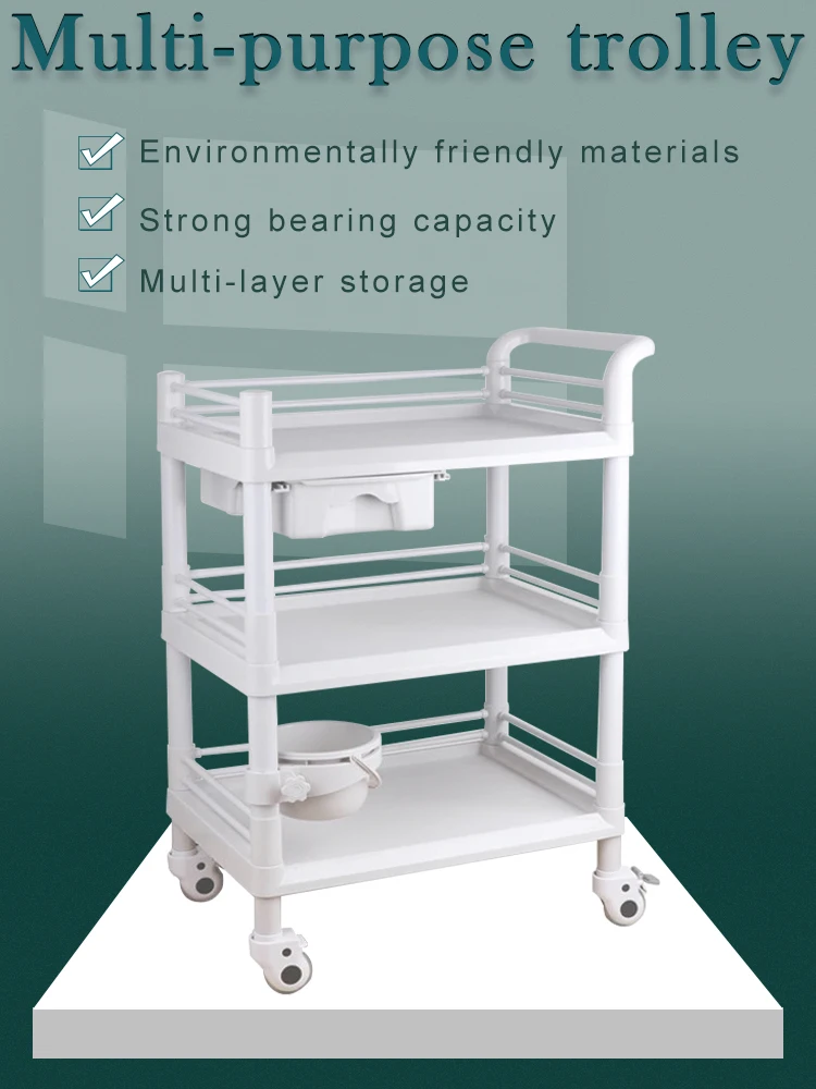 Abs Medical Cart With Wheels Medical Emergency Surgical Instrument ...
