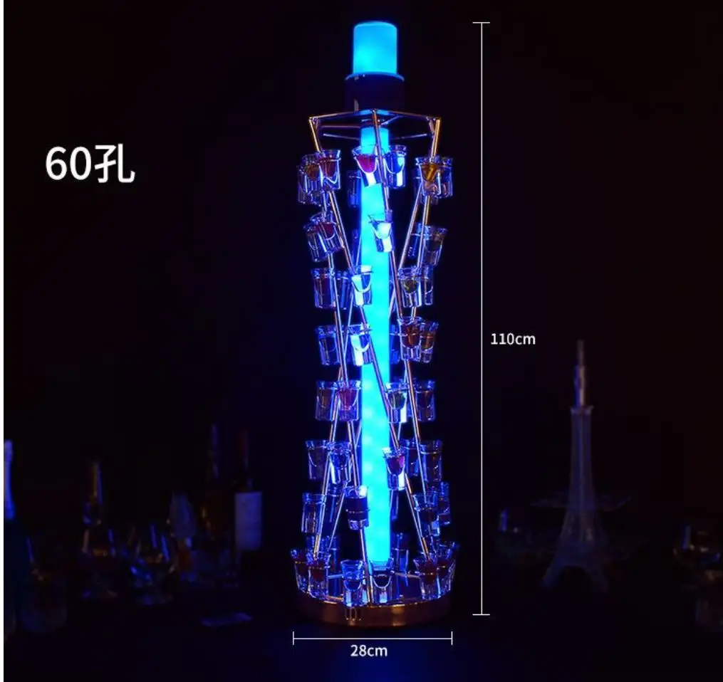 LED Lighted Acrylic Rotating Shot Glass Flight Tray