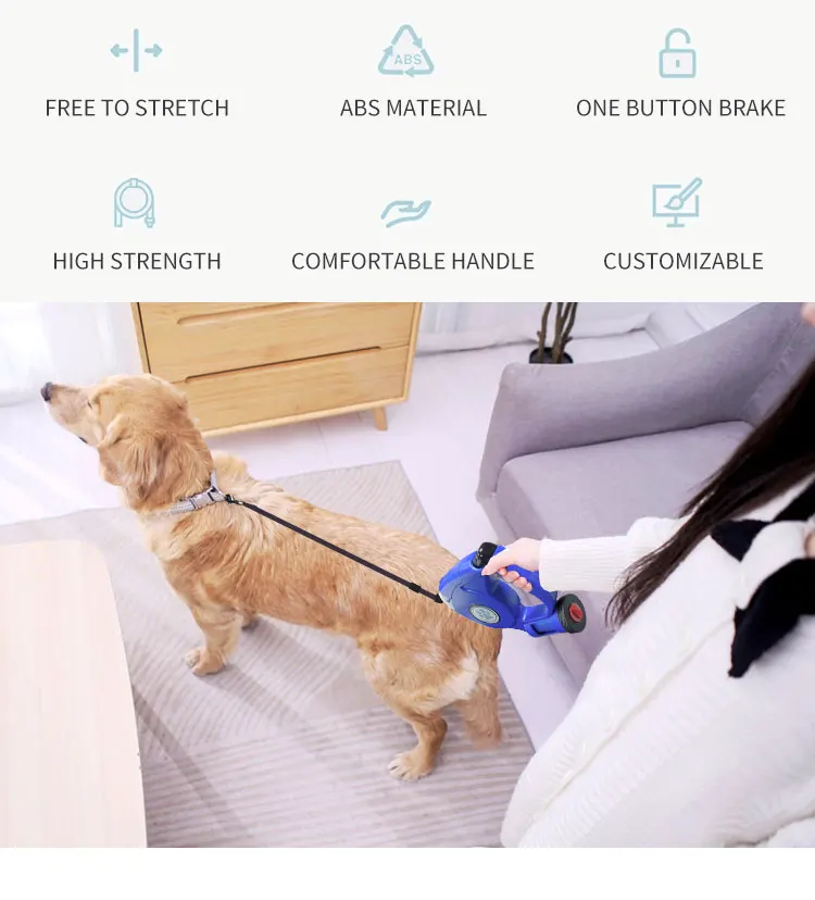 Retractable Dog Leash Custom Logo Adjustable Automatic Durable Pet Dog ...