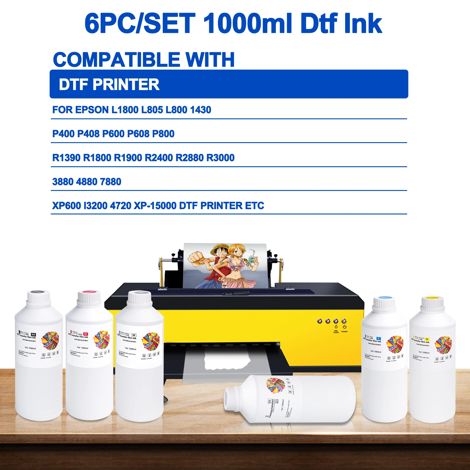 High Quality 1000ml Xp600 White Dtf Ink For Epson L805 I3200 L1800 Dtf ...