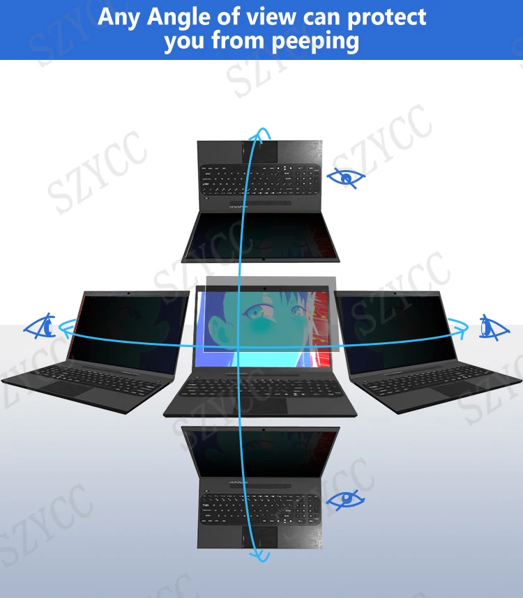 Anti Blue Light Anti-peep Anti Glare Laptop Privacy Filter Protection ...