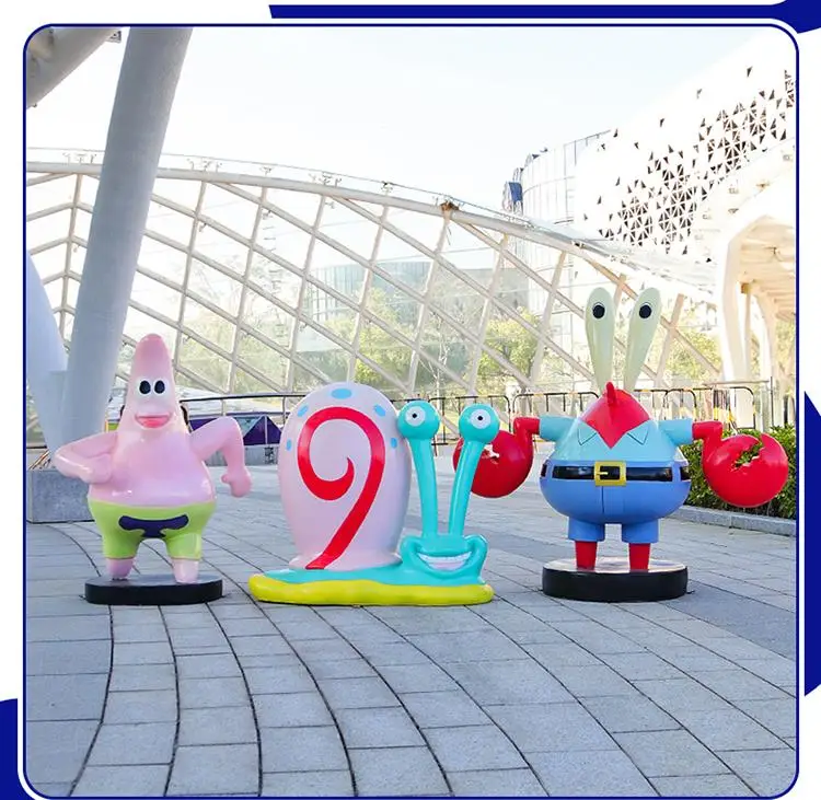 Factory Design Cartoon Sculpture Spongebob Squarepants Fiberglass Resin ...