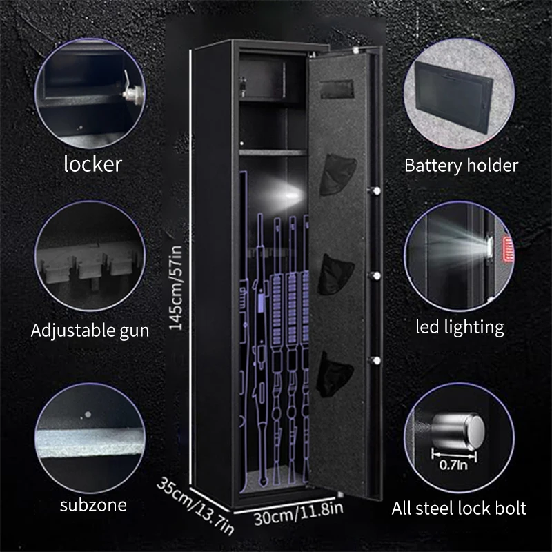 Large Long Gun Safe Storage for Domestic Cabinet 5 Guns and 2 Guns ...