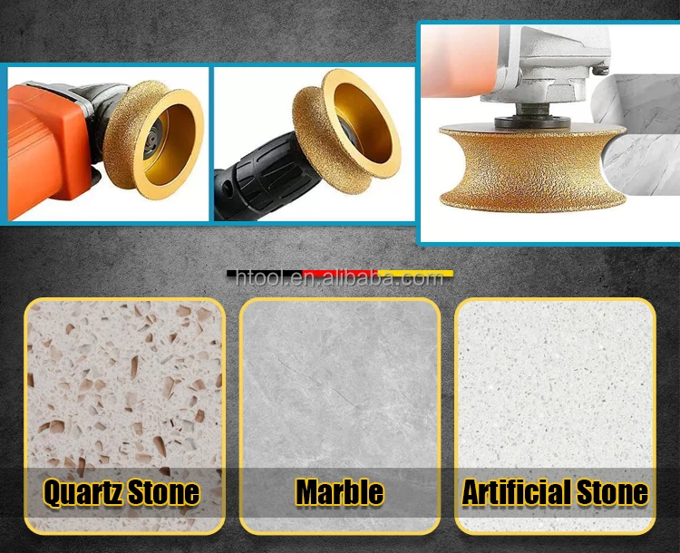 75/30mm Vacuum Brazed Diamond Semi-circle Grinding Wheel For Marble ...