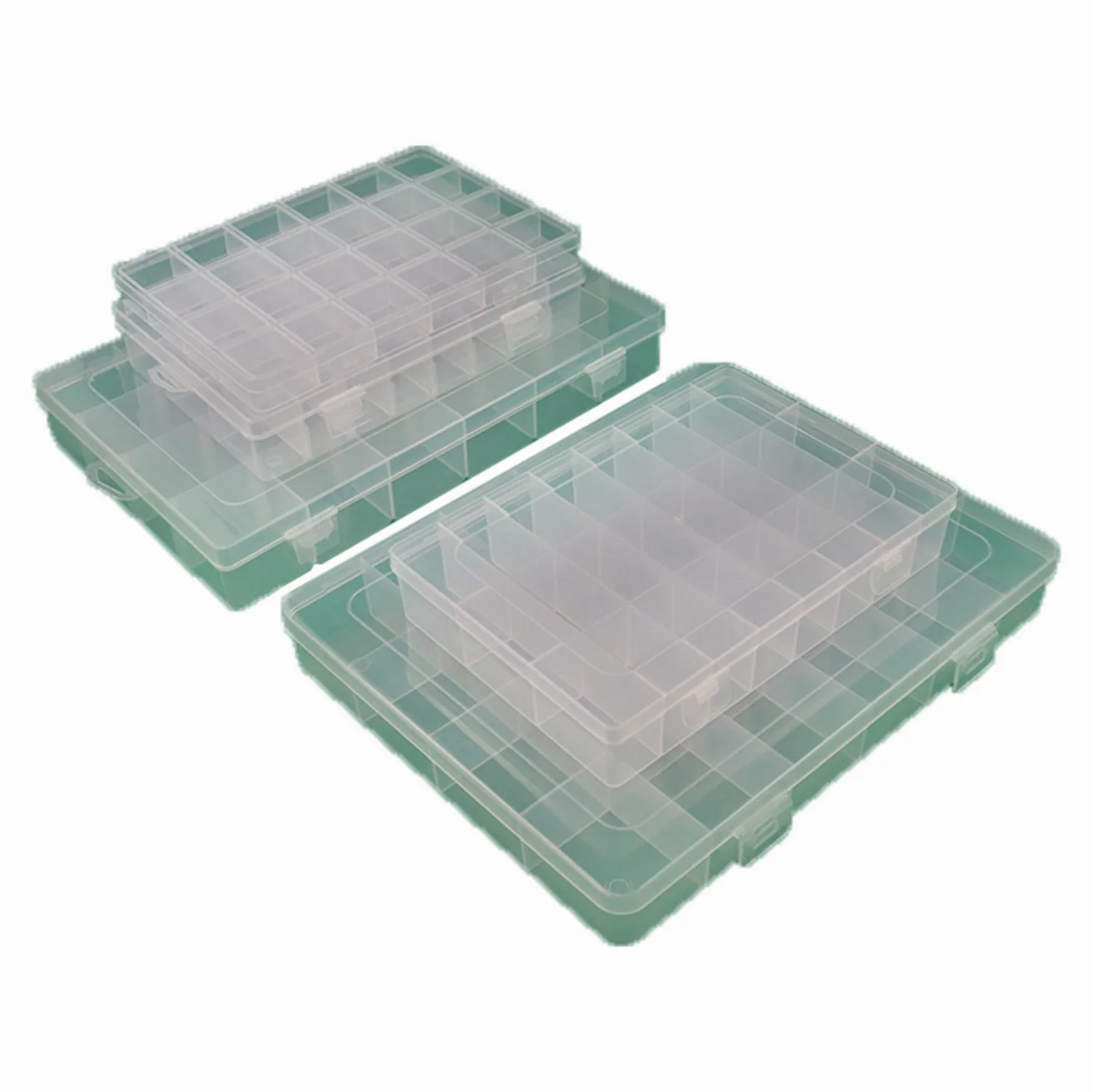 24 Compartments PP Plastic Sorting Grids Box 24 Grids Storage Box ...
