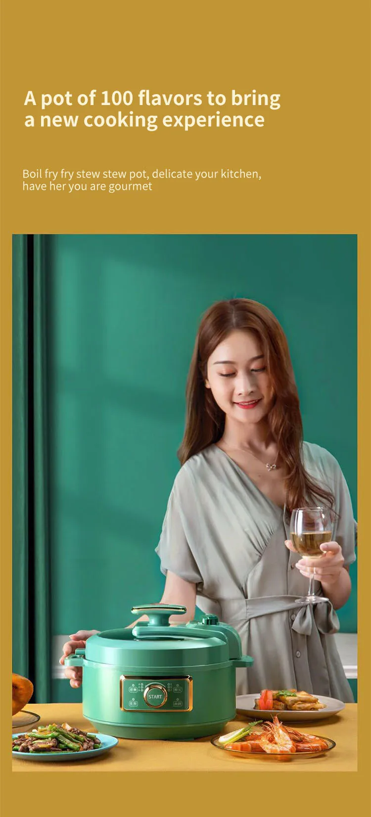 Home Appliance 3L Electrical Multi Cooker Multifunctional Hot Pot Soup ...