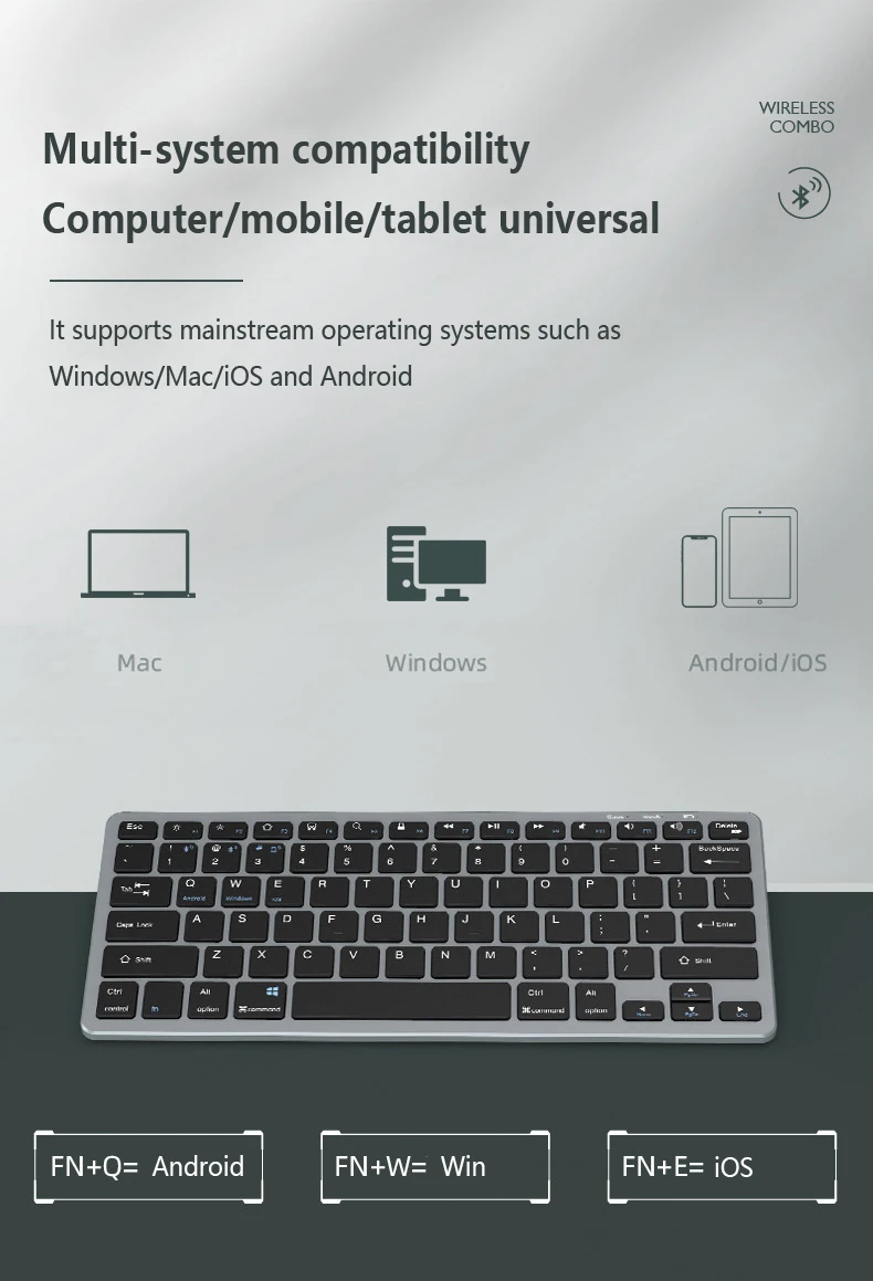 Wireless Keyboard And Mouse For Apple Teclado Ipad Smart Phone Tablet ...