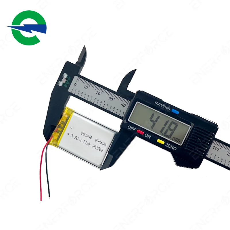 Enerforce PCM JST-PH-2P Connector 603040 2.22Wh 600Mah 3.7v Lithium ...