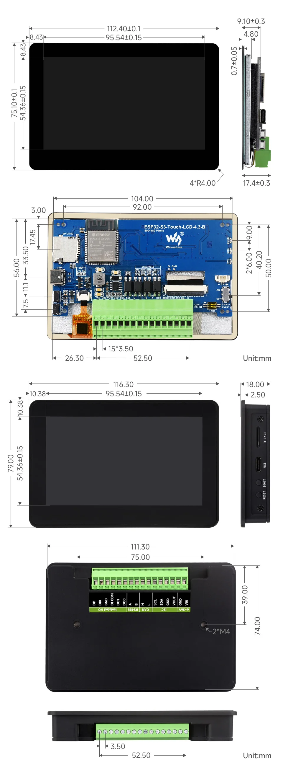 Esp32-s3-touch-lcd-4.3b-box by Waveshare - Dual-Core Power