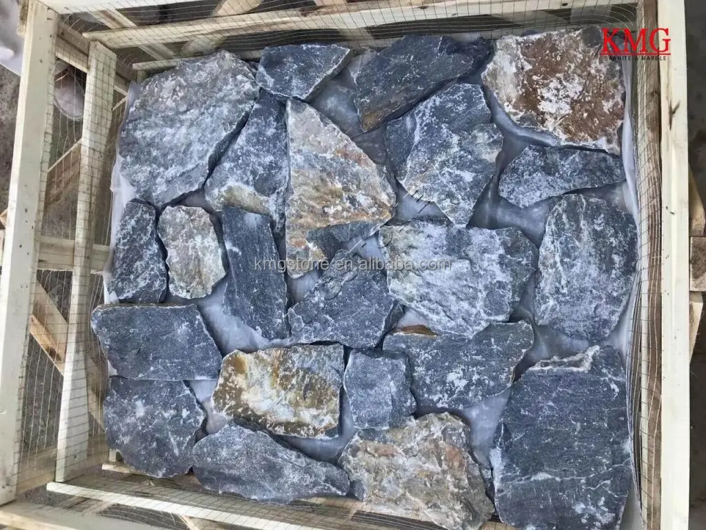 Blue Quartzite Natural Slate Stone Dry Stack Stone Veneer Wall Cladding ...