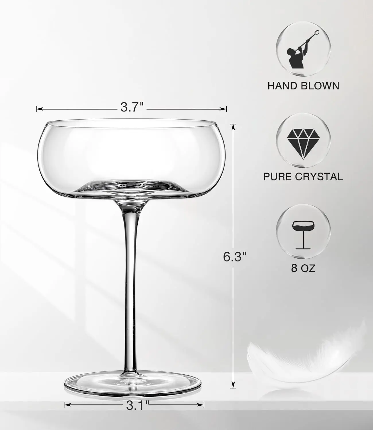 Wholesale Unique Martini Glasses 8 oz Lead-free Crystal Round Mixed ...