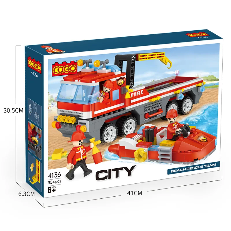 Cogo Educational Model Building Blocks Diy Block Toys Fire Fighting ...