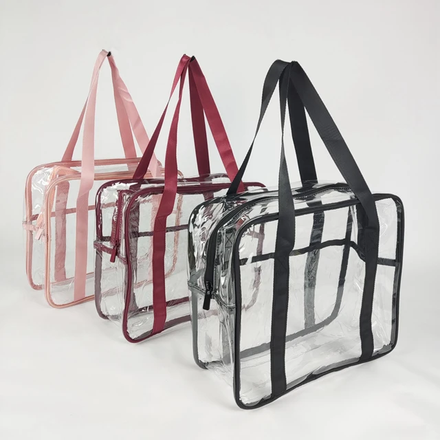 Custom Fashion Large Clear Tote Pvc Shoulder Bag Waterproof Pvc Jelly ...