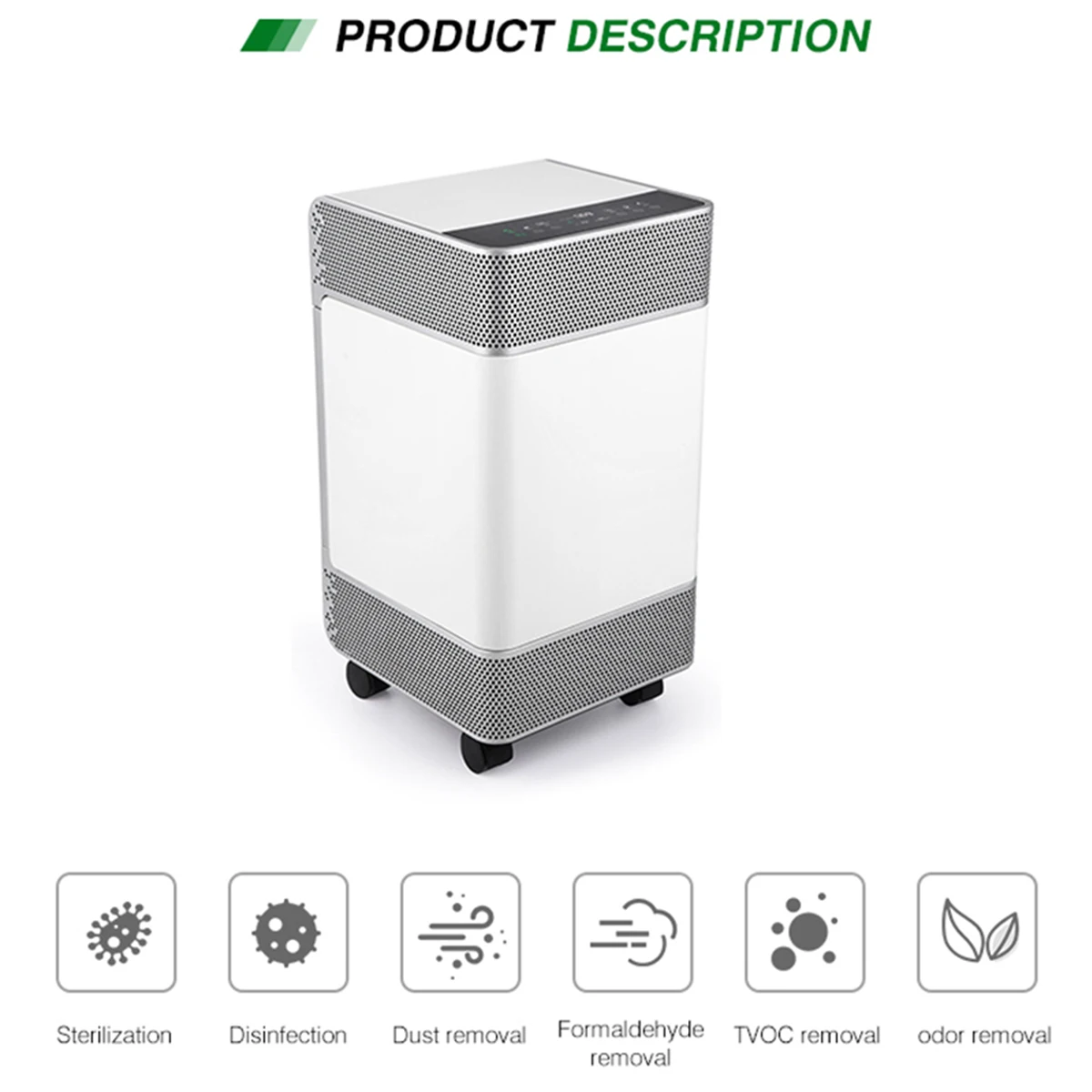 Living Room Floor Stand Movable Big Commercial Use Large Air Purifier ...