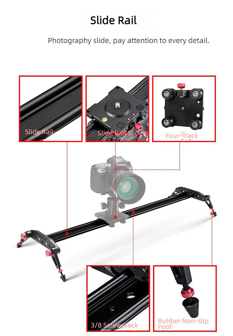 YEAH Dolly Rail Track Stabilizer Sturdy Video Shot Slider for DSLR ...