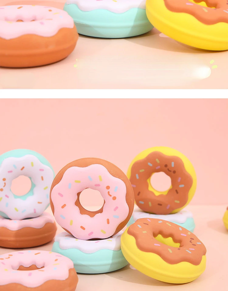 Cute Cartoon Donut Shaped TPR Eraser for Kids Creative School Student ...