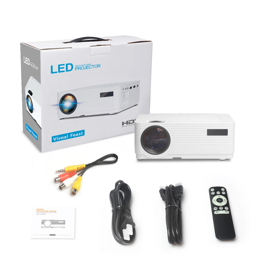 720p Mini Projector Wireless Screen Mirror With Mobile Phones Home ...