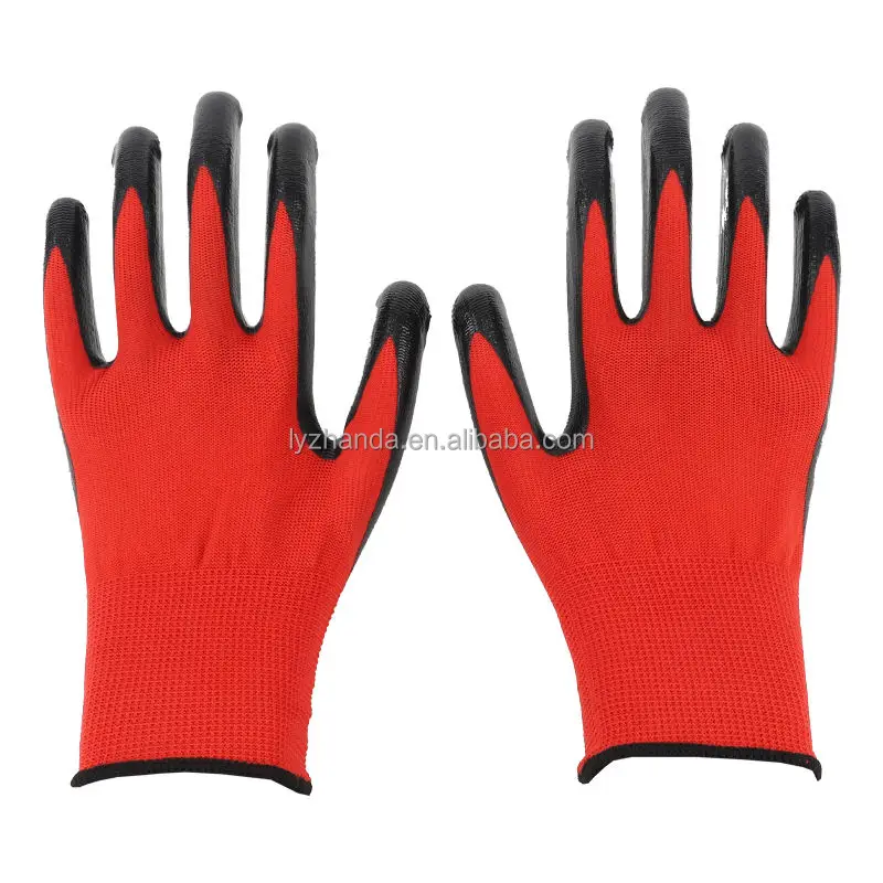 White Liner Grey Nitrile Coated Gloves Nitrile Work Gloves| Alibaba.com