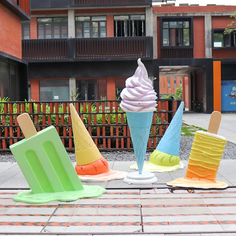 Resin Ice Cream Cone Statues for Window Display - Customizable