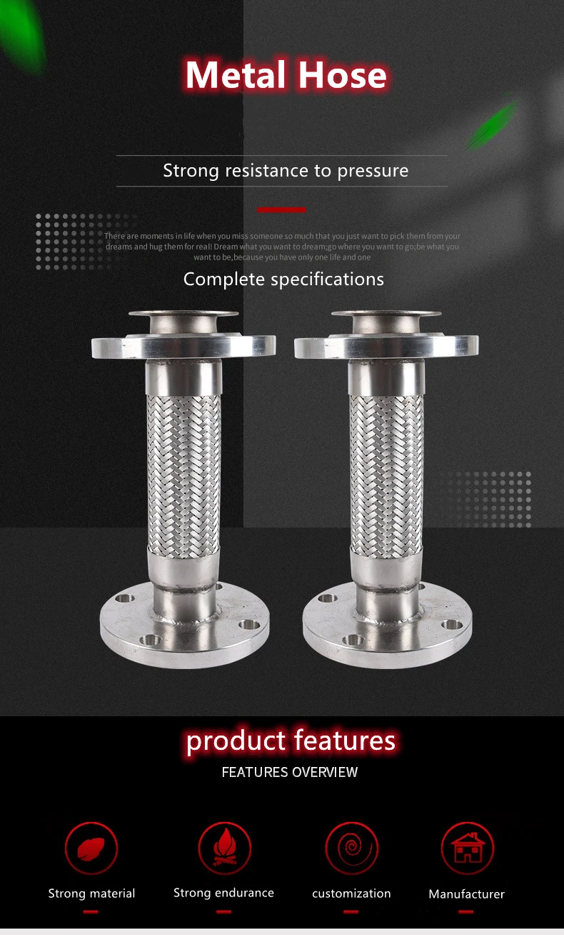 Wire Braiding Corrugated Flange Flexible Metallic Braided Hose Ptfe ...