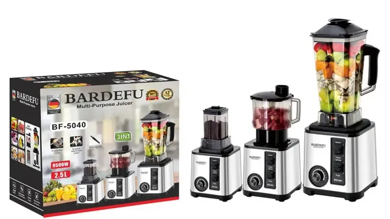 3 In 1 Silver Crest Blender 3l 9500w Heavy Duty Mixeur Blender Food ...