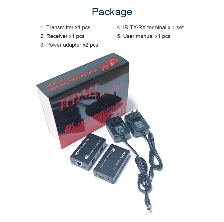 Mini 4k Hd Extender 100m Over Cat6 Support 4k@30hz - Buy Mini 4k Hd ...