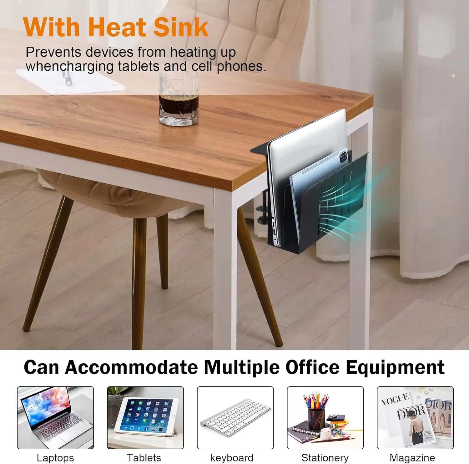 Desk Side Storage For Office No Drill Laptop Holder,Installation-free ...