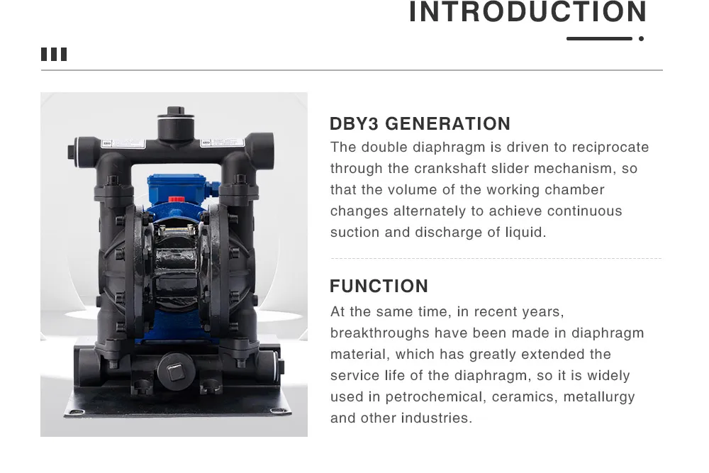 GODO DBY3-20L Electric Diaphragm Liquid Transfer Pump 3/4 Inch Aluminum Alloy Electric Water ...