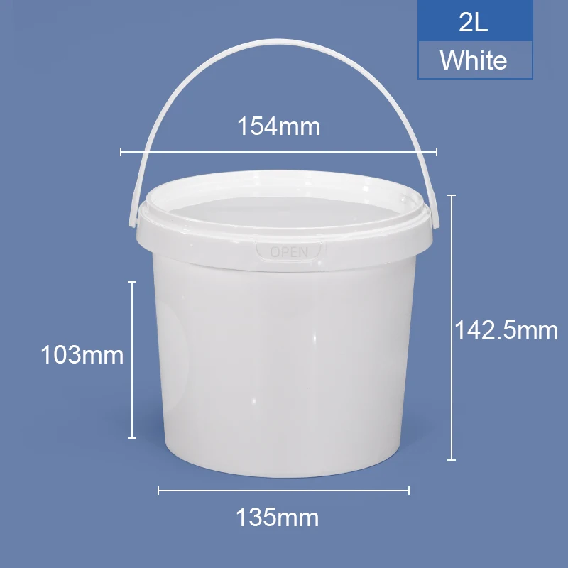 Wholesale Empty Plastic Buckets with Lids - 0.5L to 5L