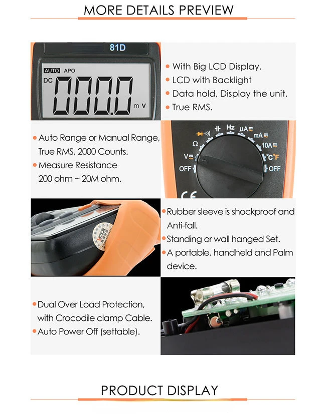 Decca 81d Small Size Digital Multimeter Auto Range 3999 Counts Display ...