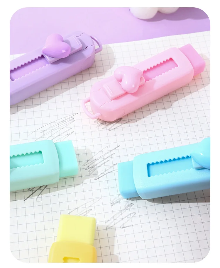 Cute Candy Macaron Love Heart Eraser - Creative & Durable