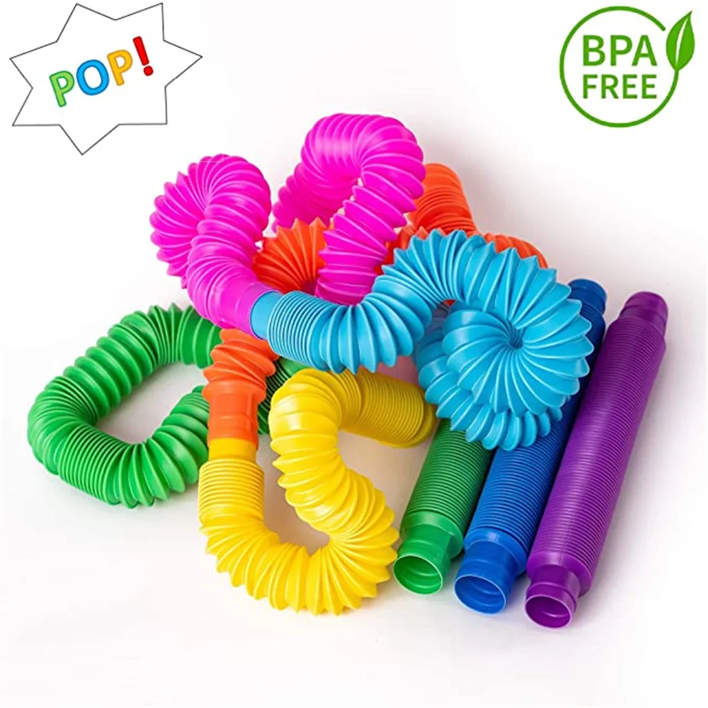 Various Tubes Sensory Fidget Toys Finger Decompression Stretch Pipe ...