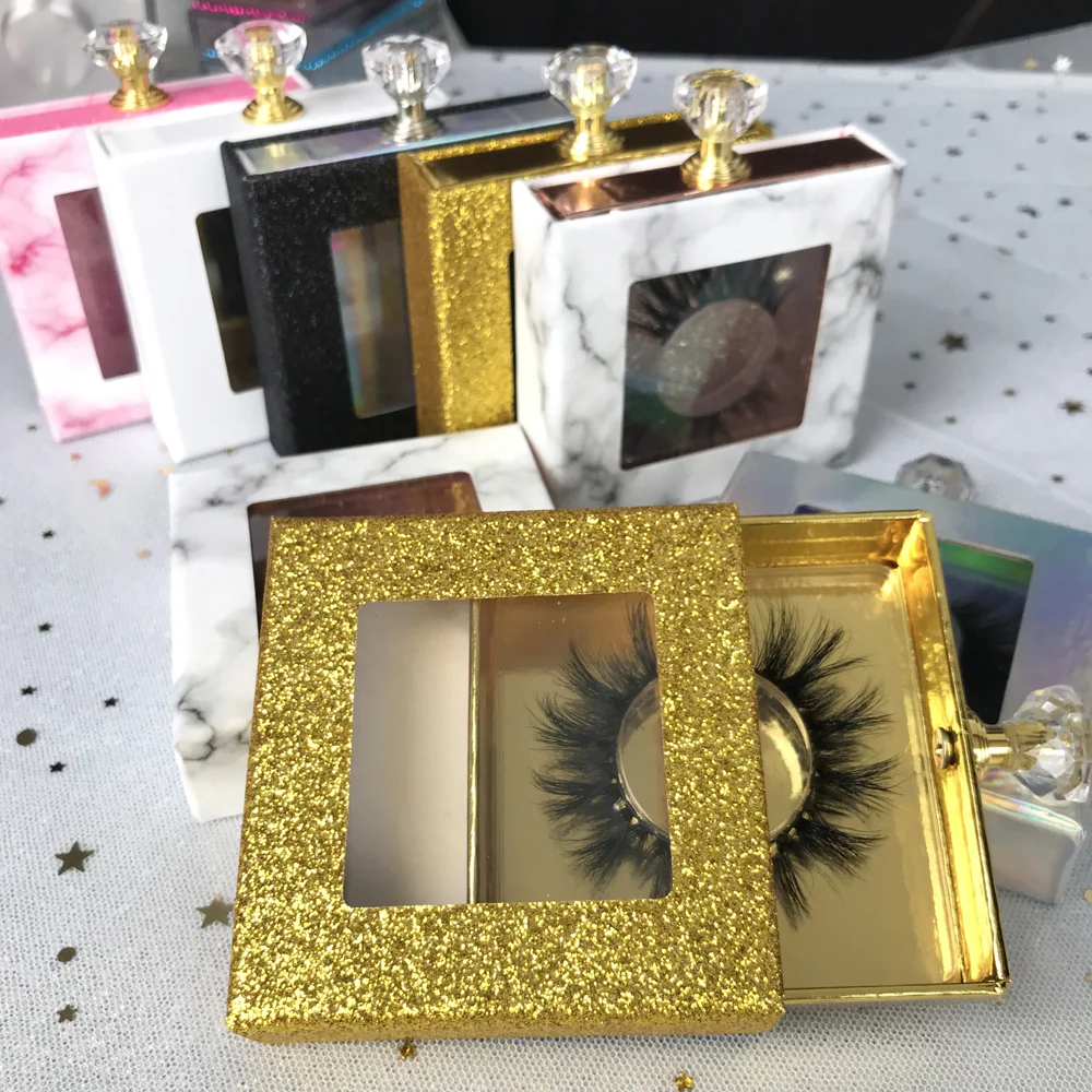 Luxury Lashesbox Custom Logo Magnetic Black Lash Cases Bling Lash Boxes ...