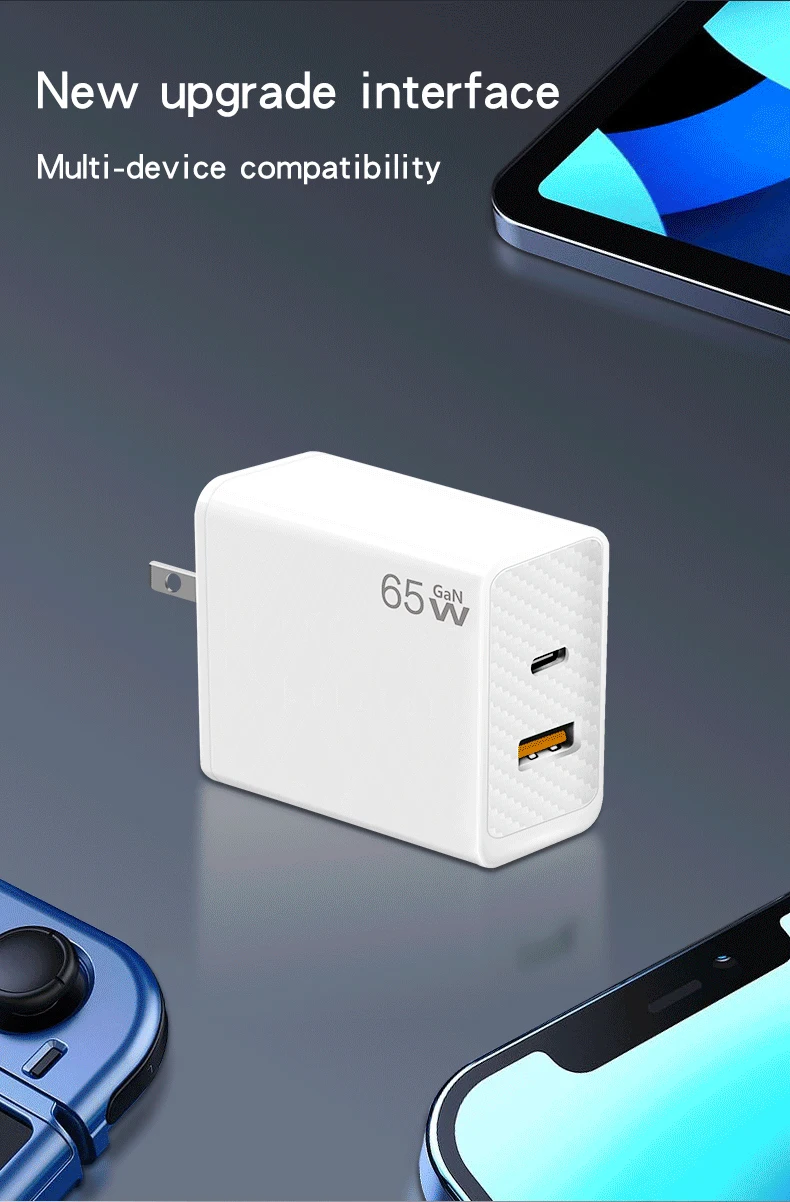 65w Gan Desktop Charger Type C 65w Usb A 60w Mini Slim Gan Charger - Buy Gan Desktop Charger ...