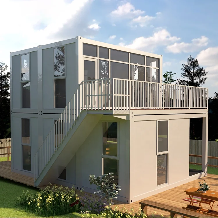 Modern Luxury Villa 20ft/40ft Prefab Container Home Two Story Flat Pack ...