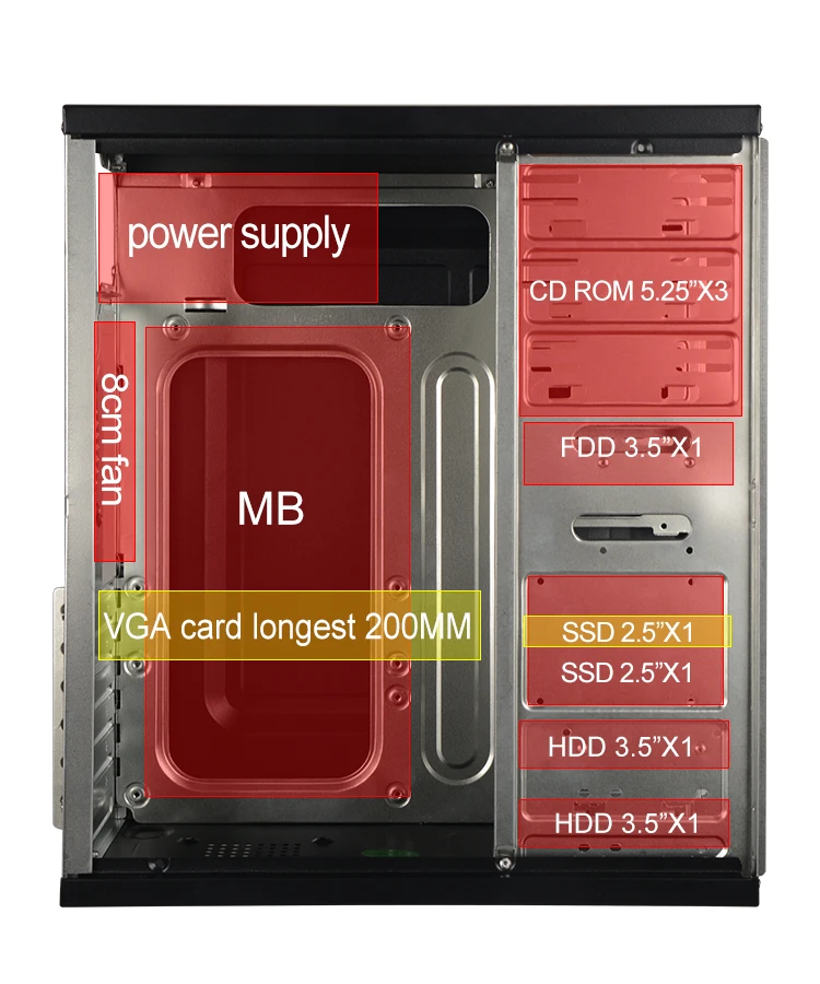 Oem Atx Case For Pc Custom Computer Parts Gaming Desktop Table Office ...