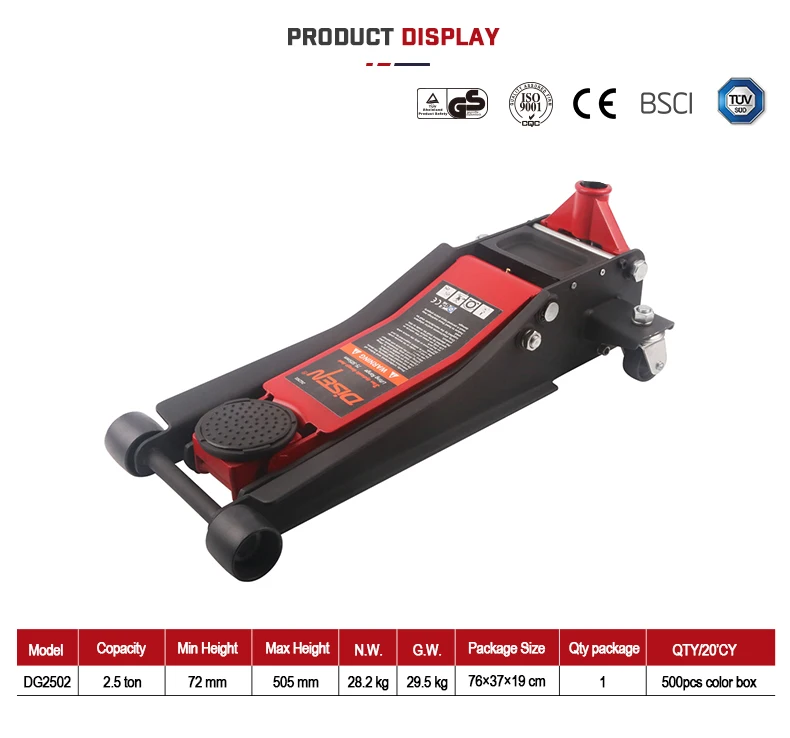 Hydraulic Floor Jack 2.5ton Crocodile Long Service Life 72-505mm Car ...