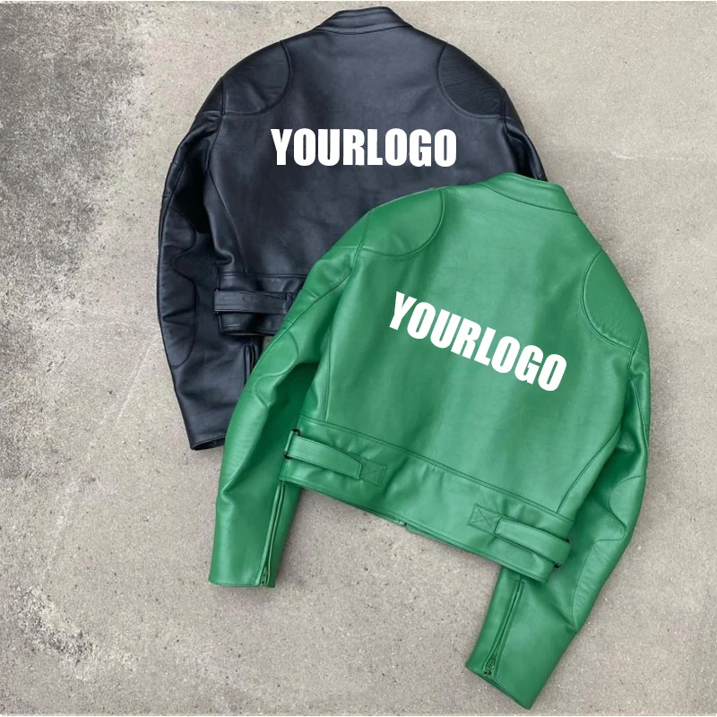 Casual Leather Jacket Men Custom Logo Designer Blank Plus Size