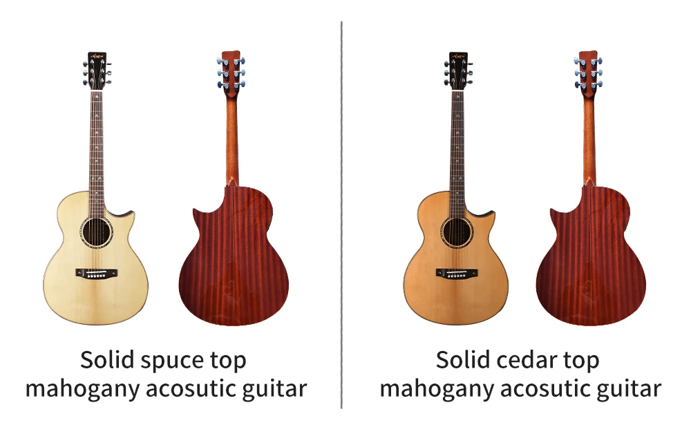 Aiersi Brand New Developed 40 Inch Solid Top Mahogany Back Acoustic